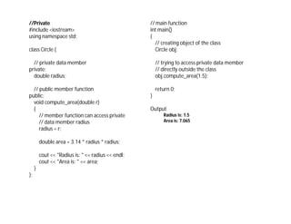 Access specifiers (Public Private Protected) C++ | PPT