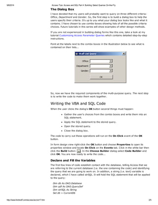 Access tips access and sql part 4 building select queries on-the-fly | PDF