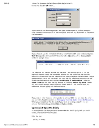 Access tips access and sql part 4 building select queries on-the-fly | PDF
