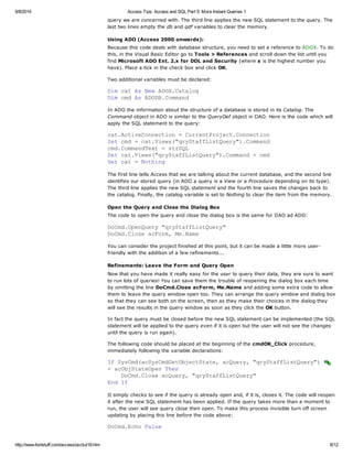 Access tips access and sql part 5 more instant queries 1 | PDF