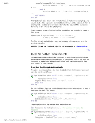 Access tips access and sql part 6 dynamic reports | PDF | Free Download