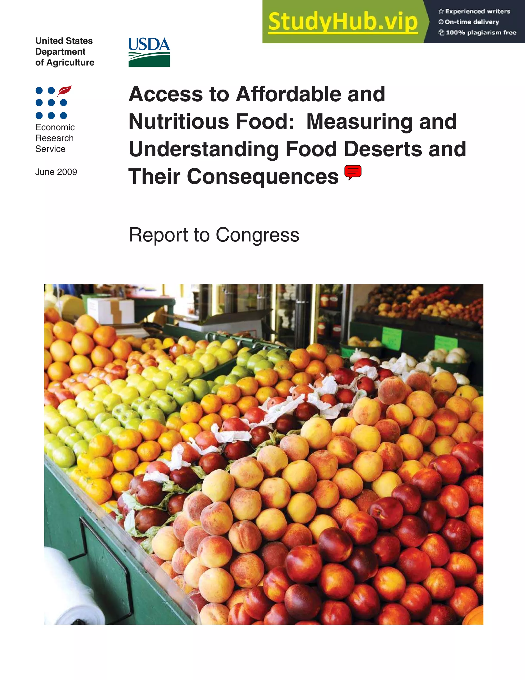 Access To Affordable And Nutritious Food Measuring And Understanding ...