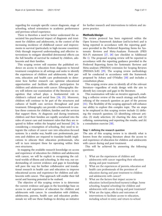 Access to and experience of education for | PDF | Cancer | Diseases and ...