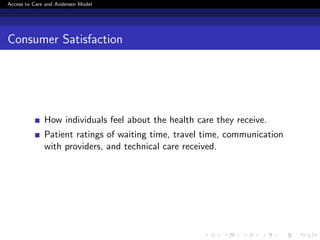 Access to Health Care and Andersen Model | PDF