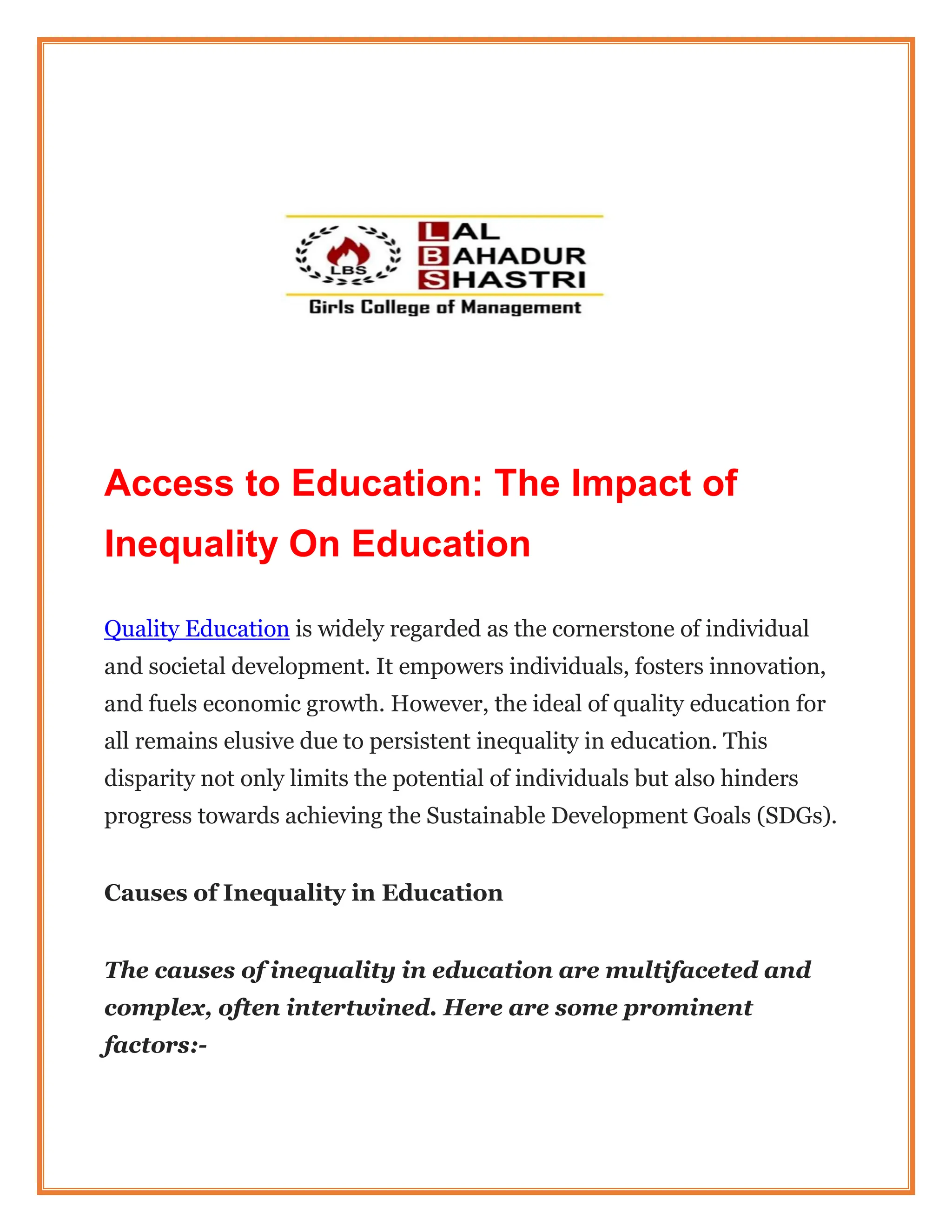 Access to Education The Impact Of Inequality On Education.pdf