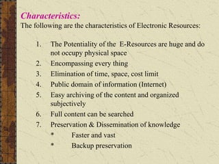 Access to electronic information resources in libraries | PPT