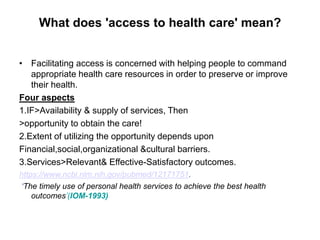 Access to health care | PPT