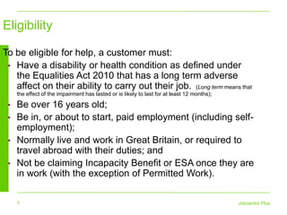 Access to work briefing for Welfare to Work staff | PPTX