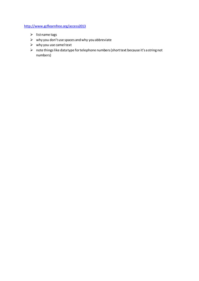 Access Tutorial Pdf