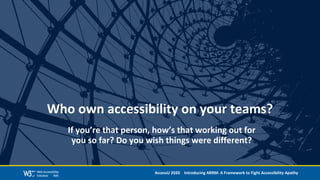 Introducing ARRM: A Framework To Fight Accessibility Apathy | PPT