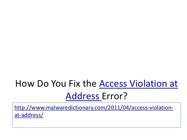 Access Violation At Address