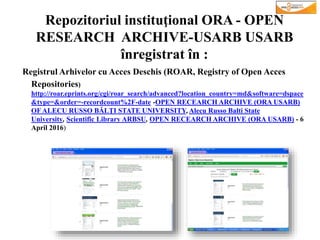 Topalo, Valentina. Open Access în biblioteca universitară | PPT