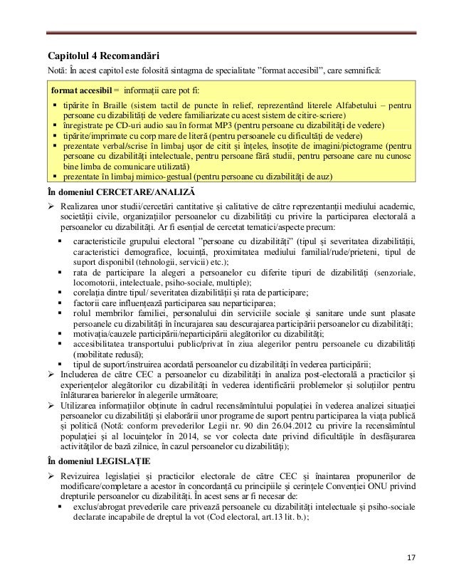 Accesul persoanelor cu dizabilitati la procesul electoral