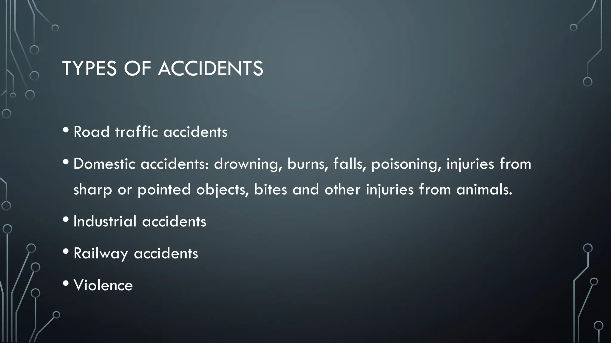 Accidents chapter from park textbook for UG | PPTX