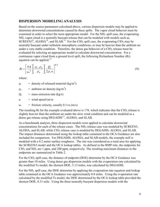 Accidental Releases Analysis for Toxic Aqueous Solutions | PDF