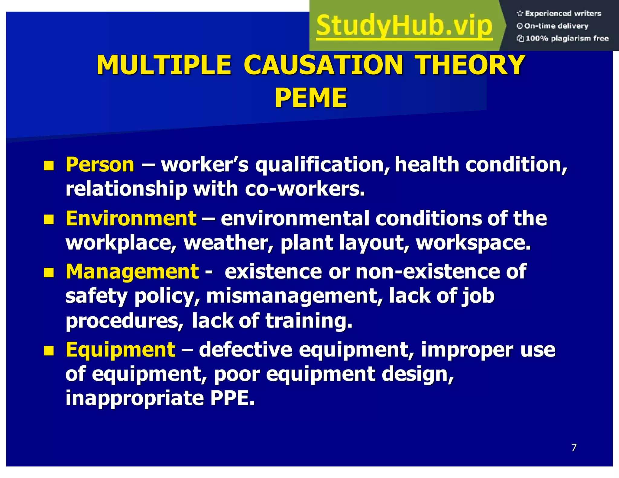 ACCIDENT CAUSATION THEORIES | PDF