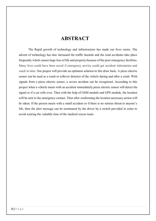 Accident detection system project report.pdf | Computer Peripherals | Computing