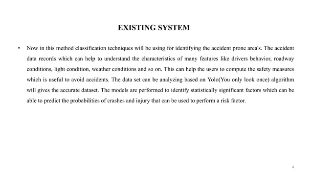 Accident dtection using opencv and using AI | PPT