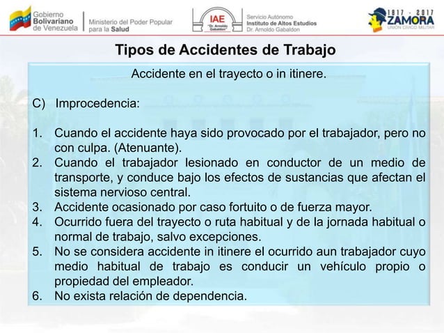 Accidente de Trabajo y Enfermedad Ocupacional. Tipos y Aspectos para su ...
