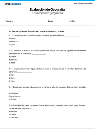 Accidentes geograficos | PDF