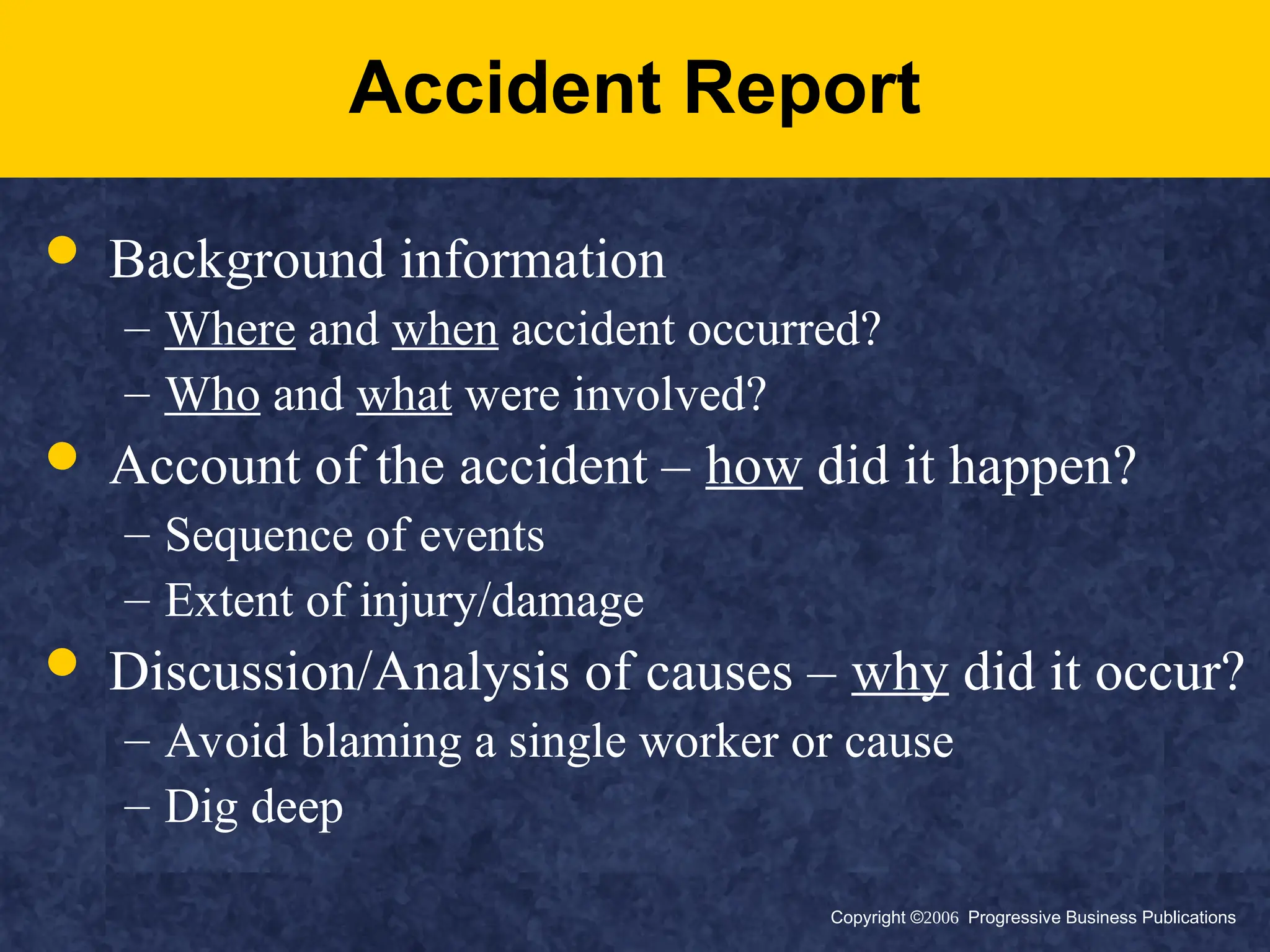 Accident Investigation power point presentation | PPT