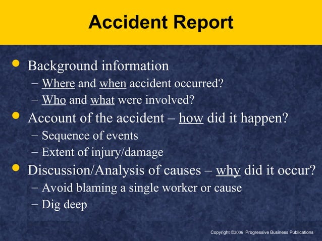 Accident Investigation power point presentation | PPT