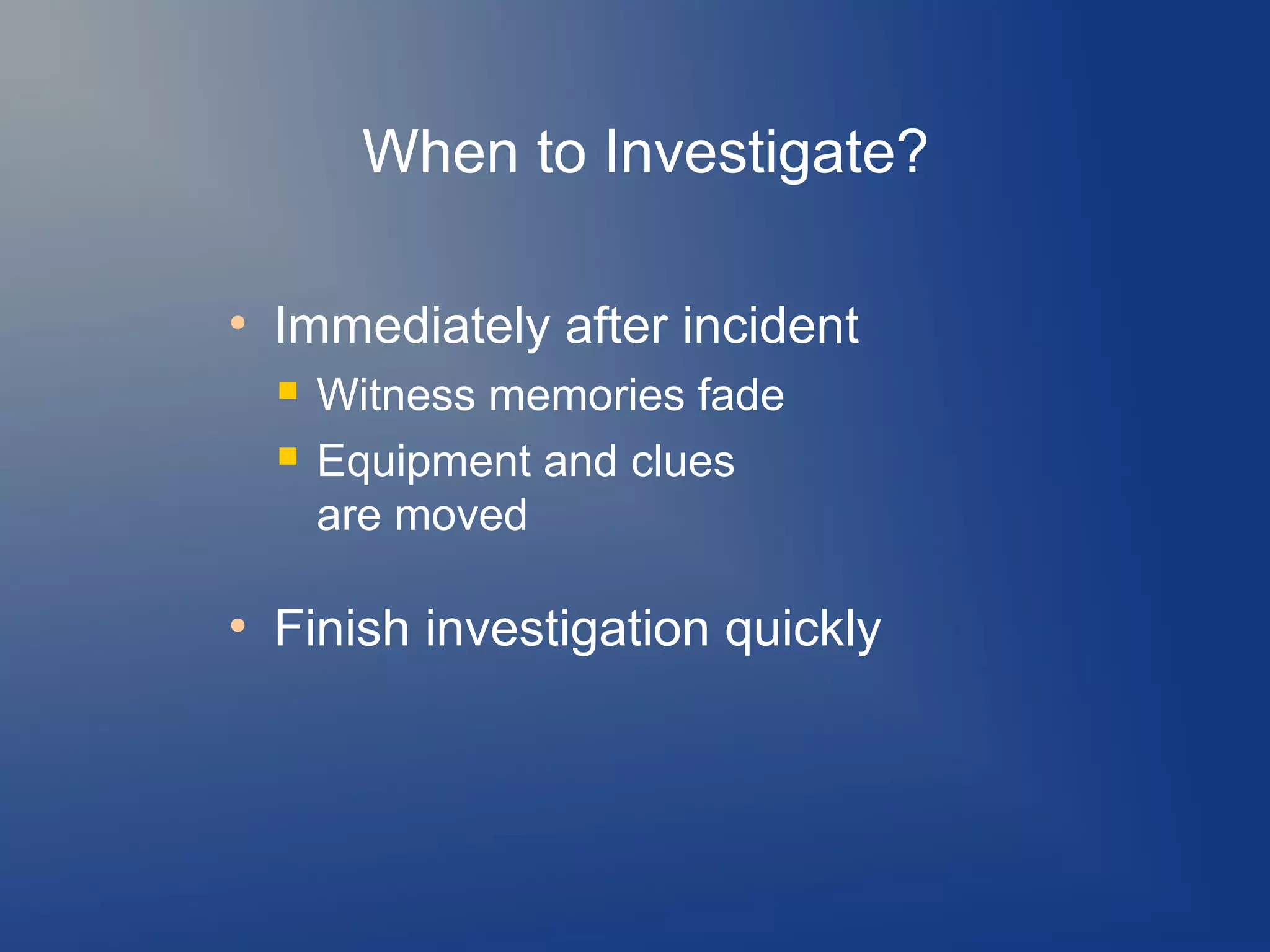 Accident Investigation and Analysis | ODP