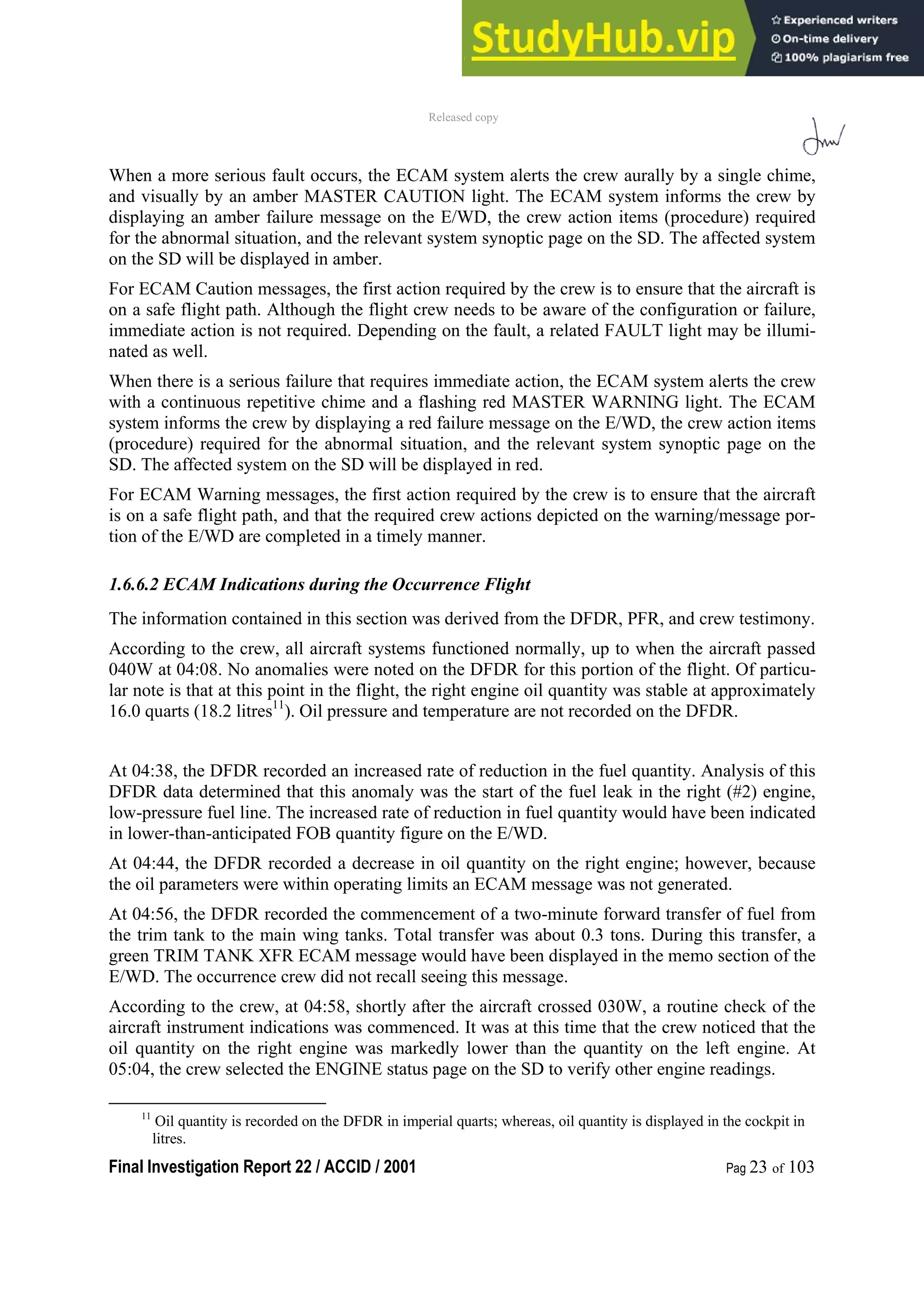 Accident Investigation Final Report Air Transat Flight 236 | PDF