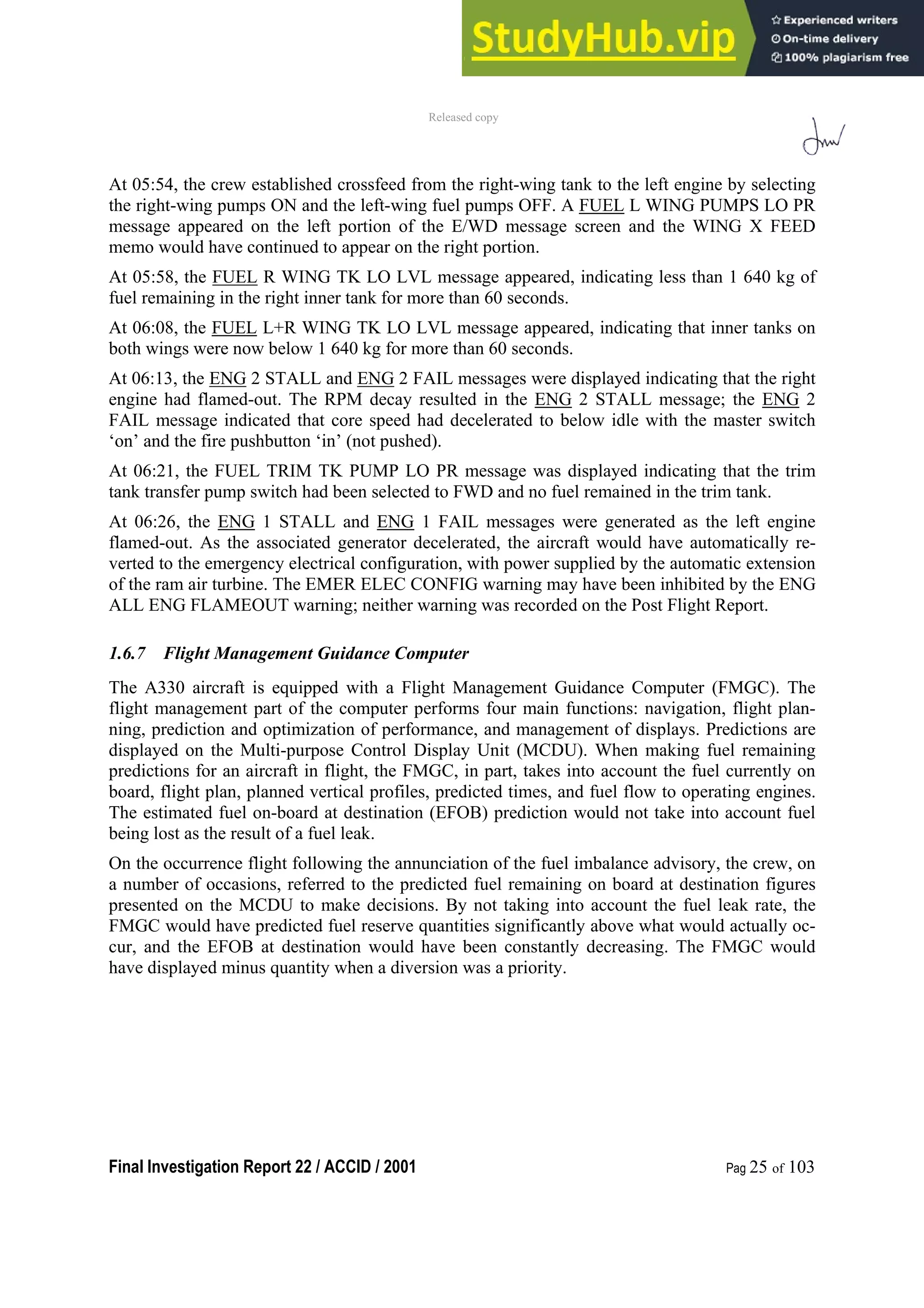 Accident Investigation Final Report Air Transat Flight 236 | PDF