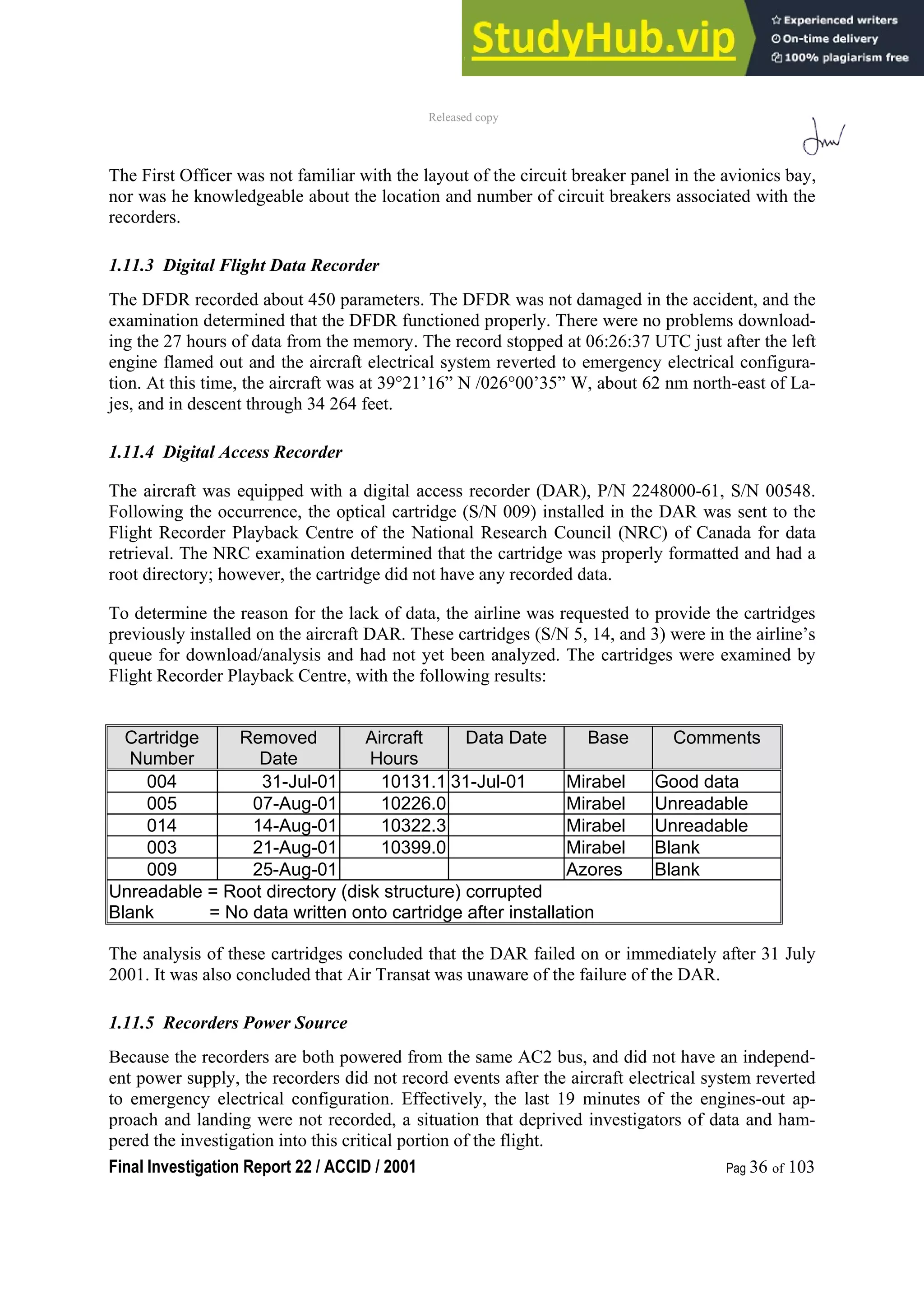 Accident Investigation Final Report Air Transat Flight 236 | PDF