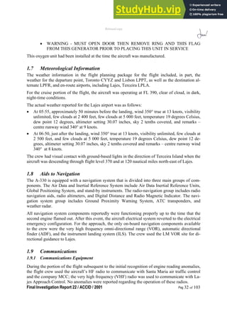 Accident Investigation Final Report Air Transat Flight 236 | PDF
