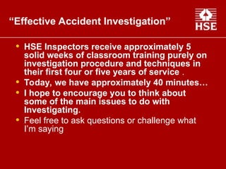 Accident Investigation Methods Presentation | PPT