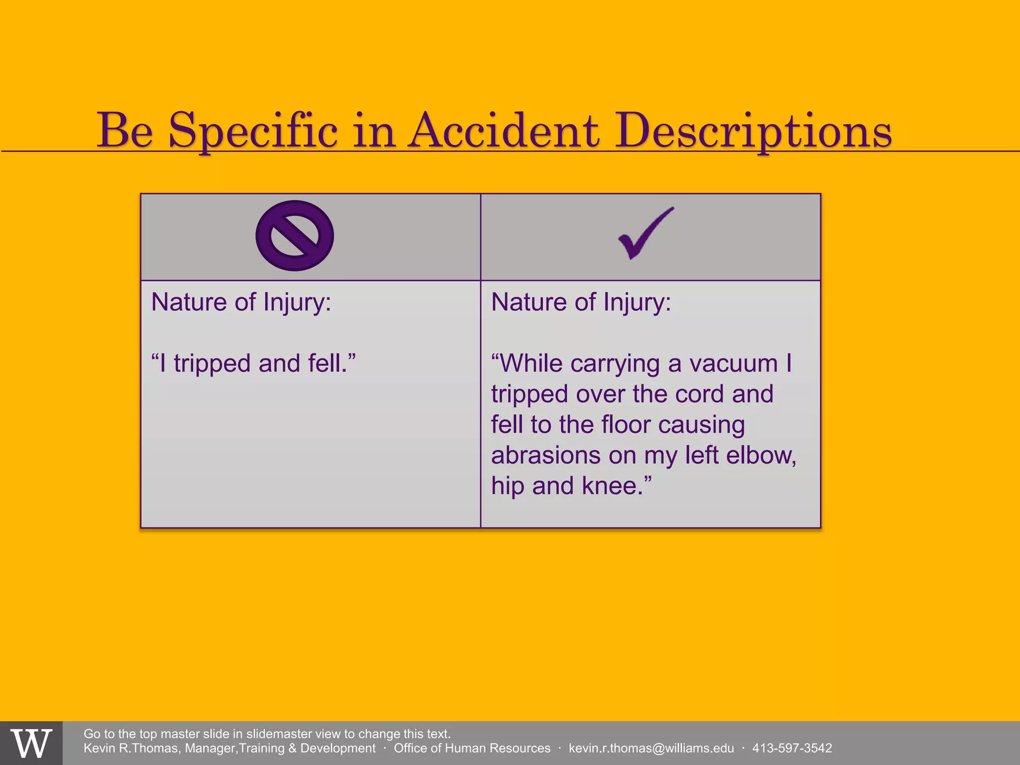 Accident reporting job aid | PPTX | Human Resources | Business