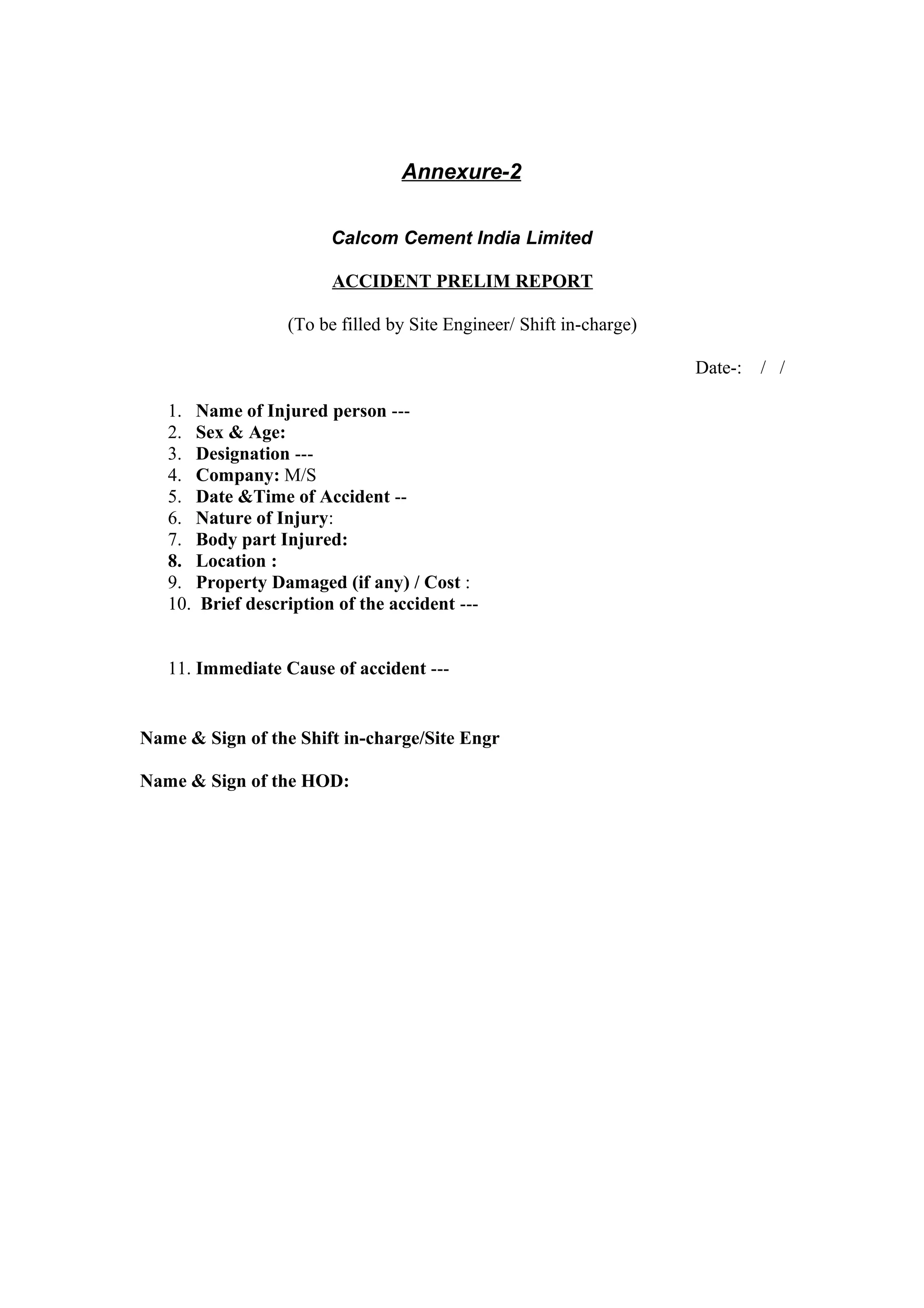 Accident reporting procedure | PDF