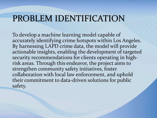 Hotspot Crime Detection Using Machine Learning Pptx Technology And Computing