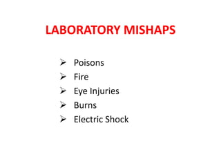 Accidents in sience lab | PPTX | First Aid | Injuries