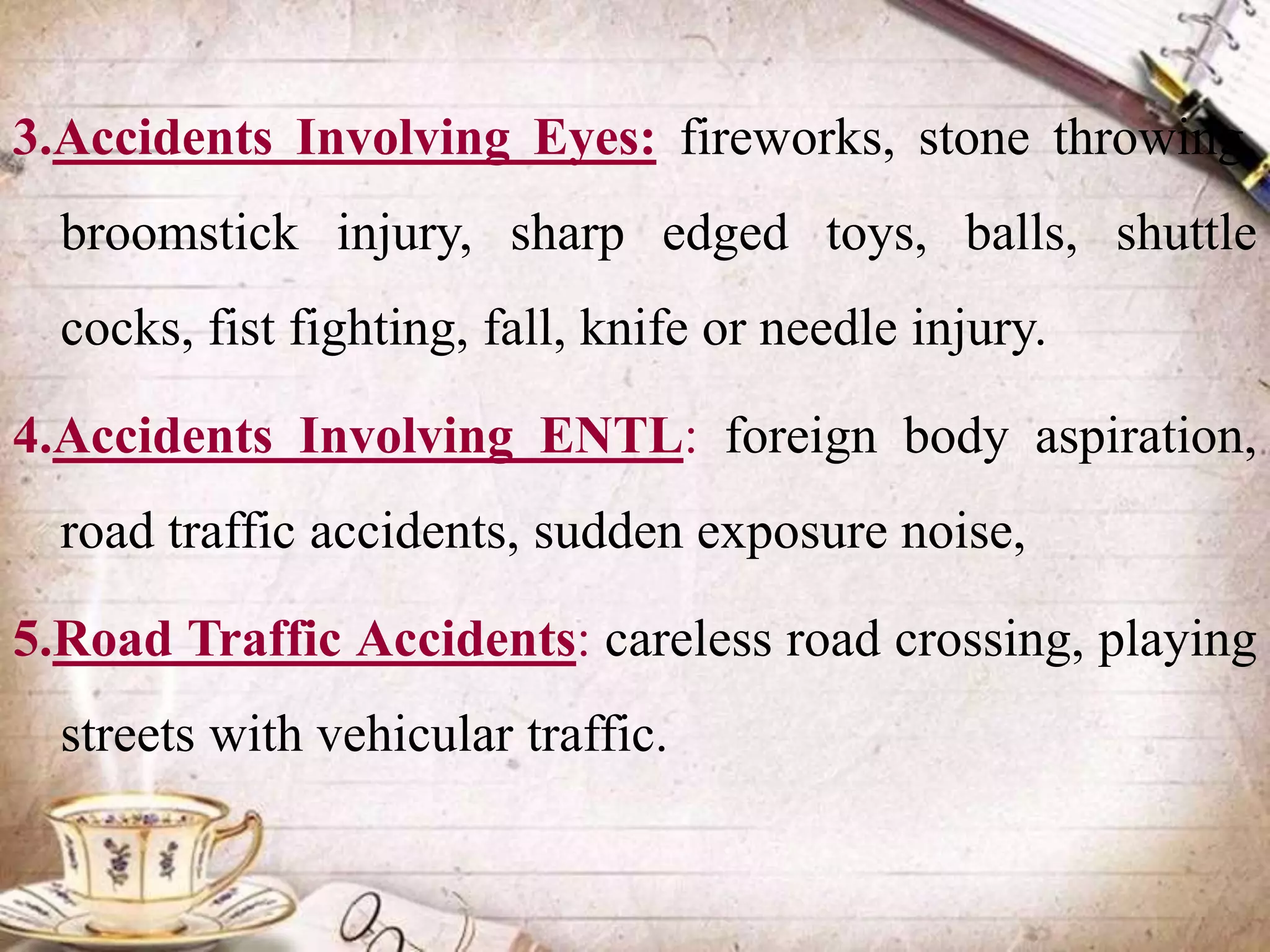 Accidents In Children | PPTX
