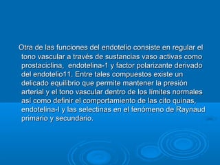 Acción del endotelio | PPT