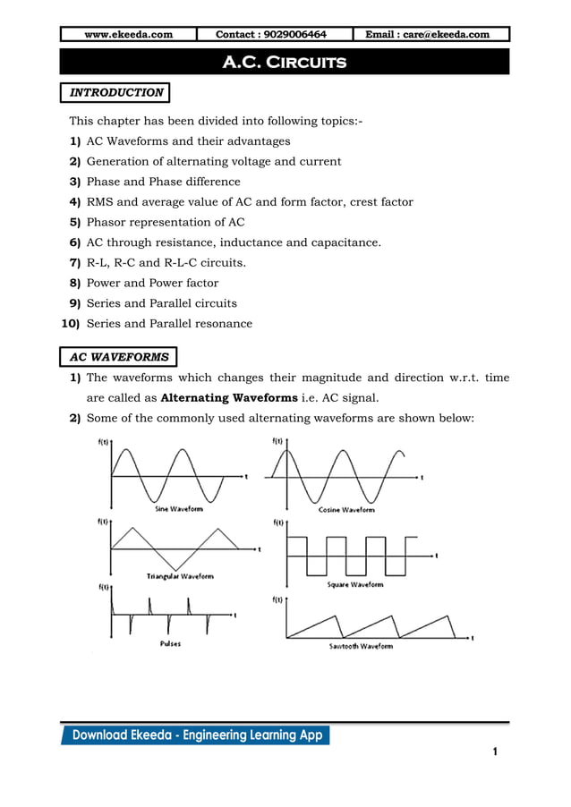 Ac circuits | PDF
