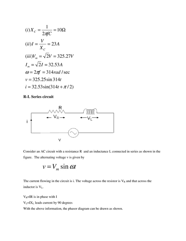 Ac circuits notes | PDF | Physics | Science