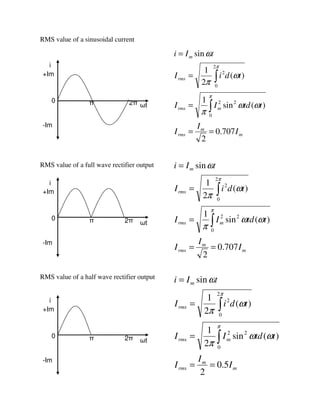 Ac Circuit Formulas