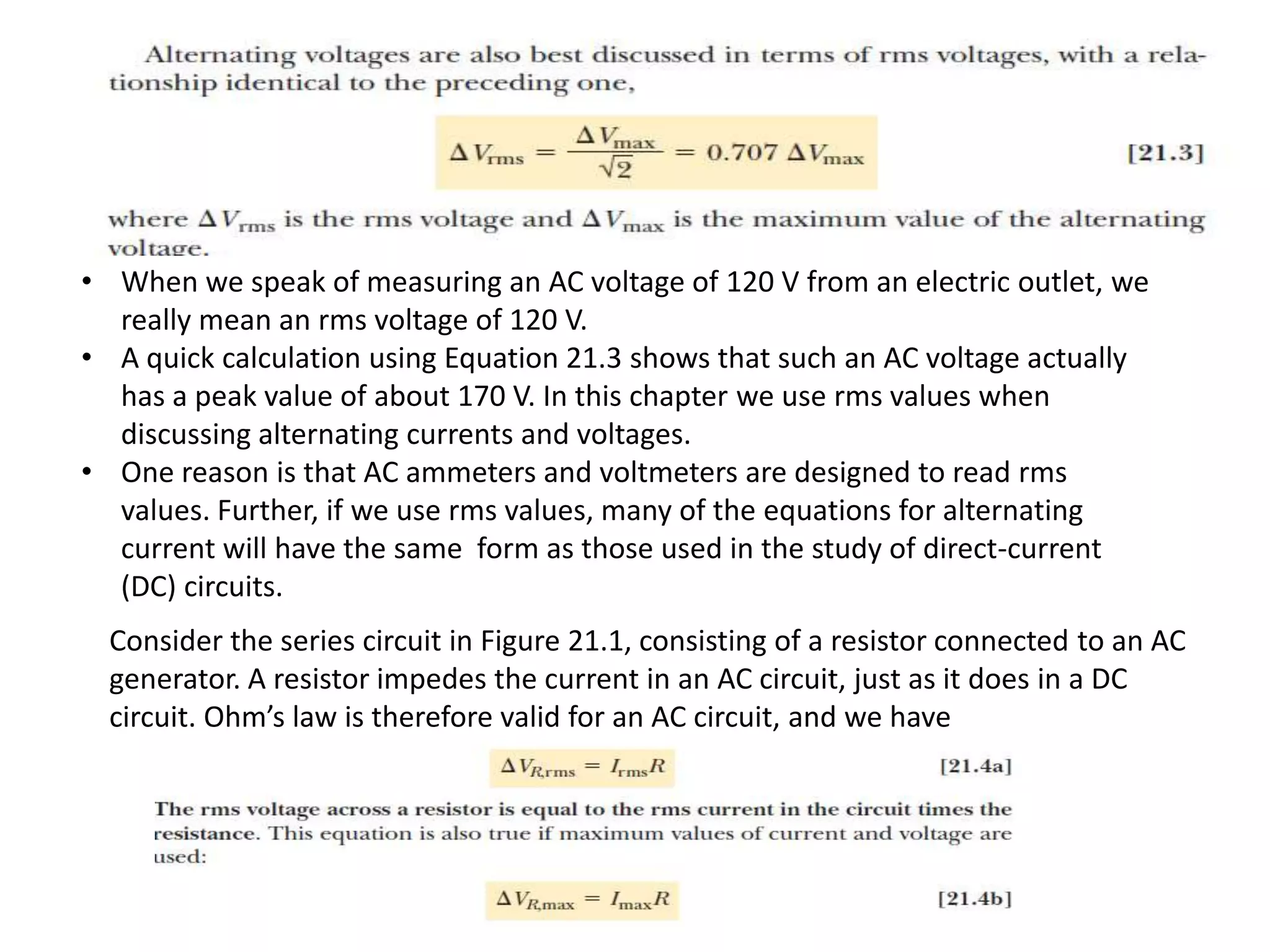 Ac circuits 15 april 2013(1) | PPTX | Physics | Science