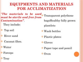 Acclimatization of Tissue Culture Plant.pptx