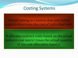 Job Costing, Job Costing System, Normal costing, ABC Costing | PPTX ...