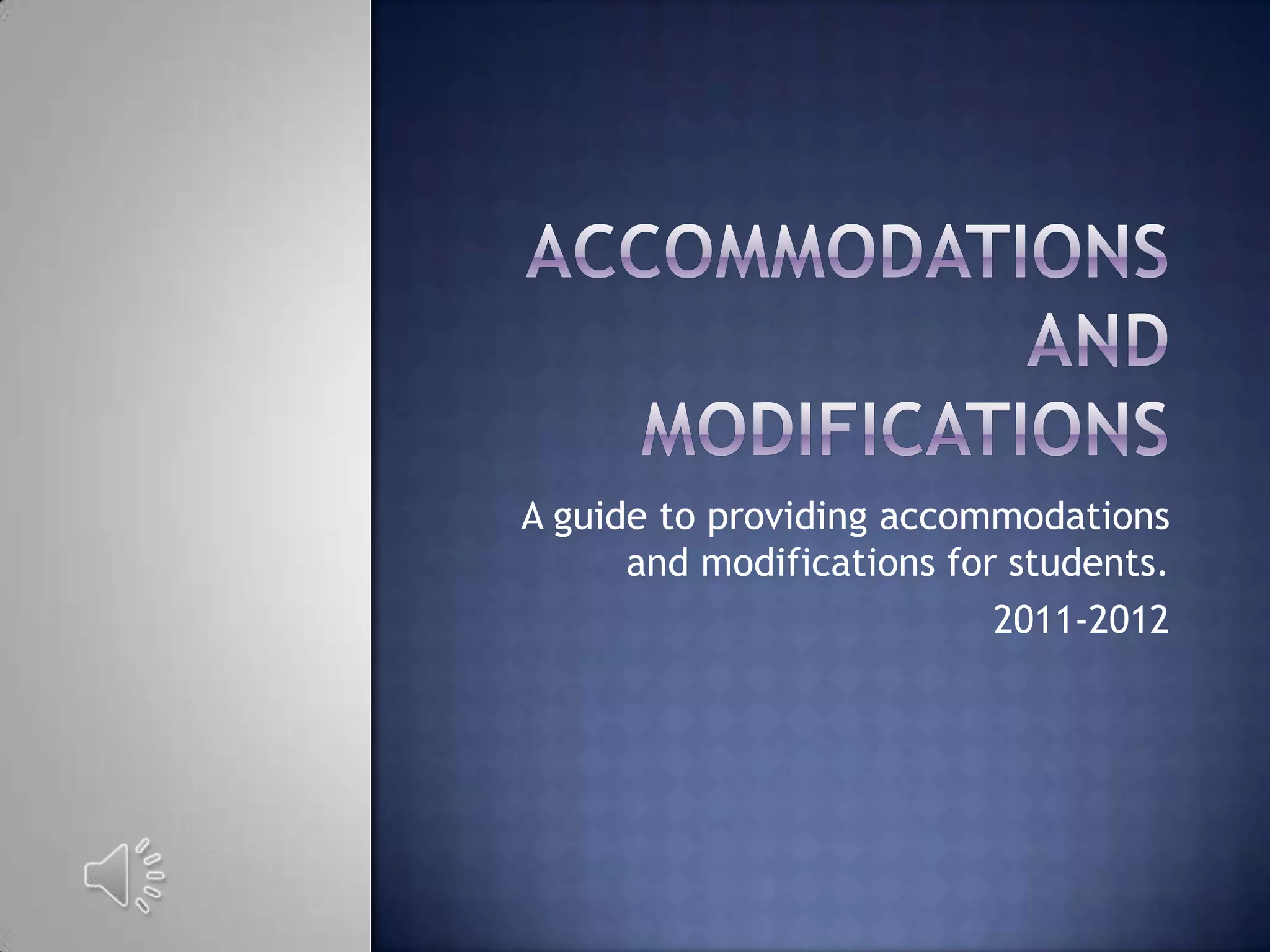 Accommodations and Modifications for students -pp | PPTX