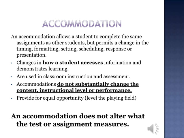 Accommodations and Modifications for students -pp | PPTX