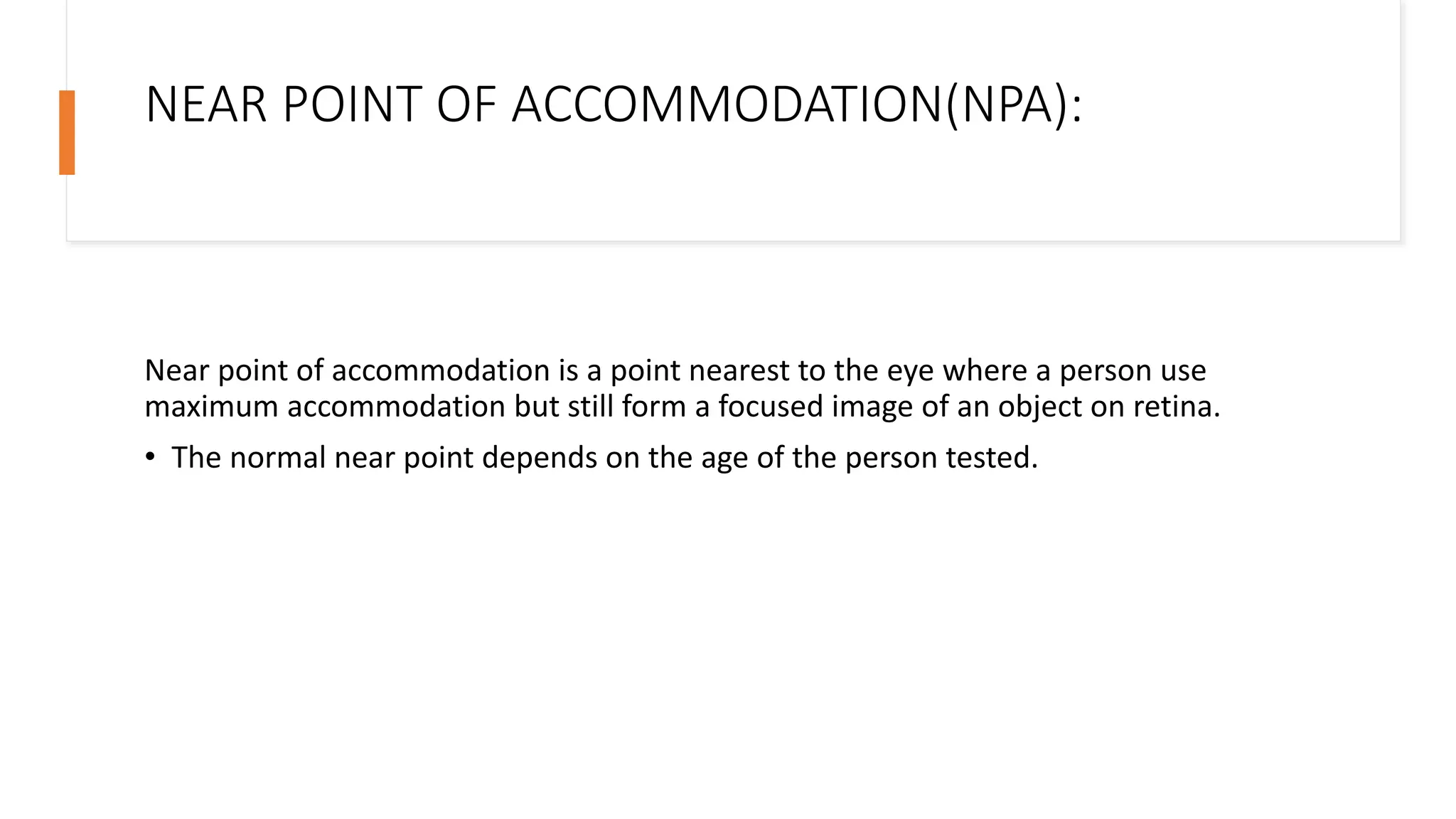 Accommodation and Convergence measurement and types | PPTX