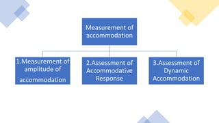 Accommodation and Convergence measurement and types | PPTX