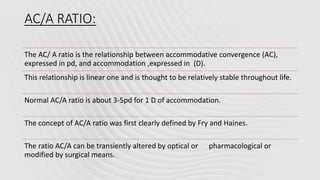 Accommodation and Convergence measurement and types | PPTX