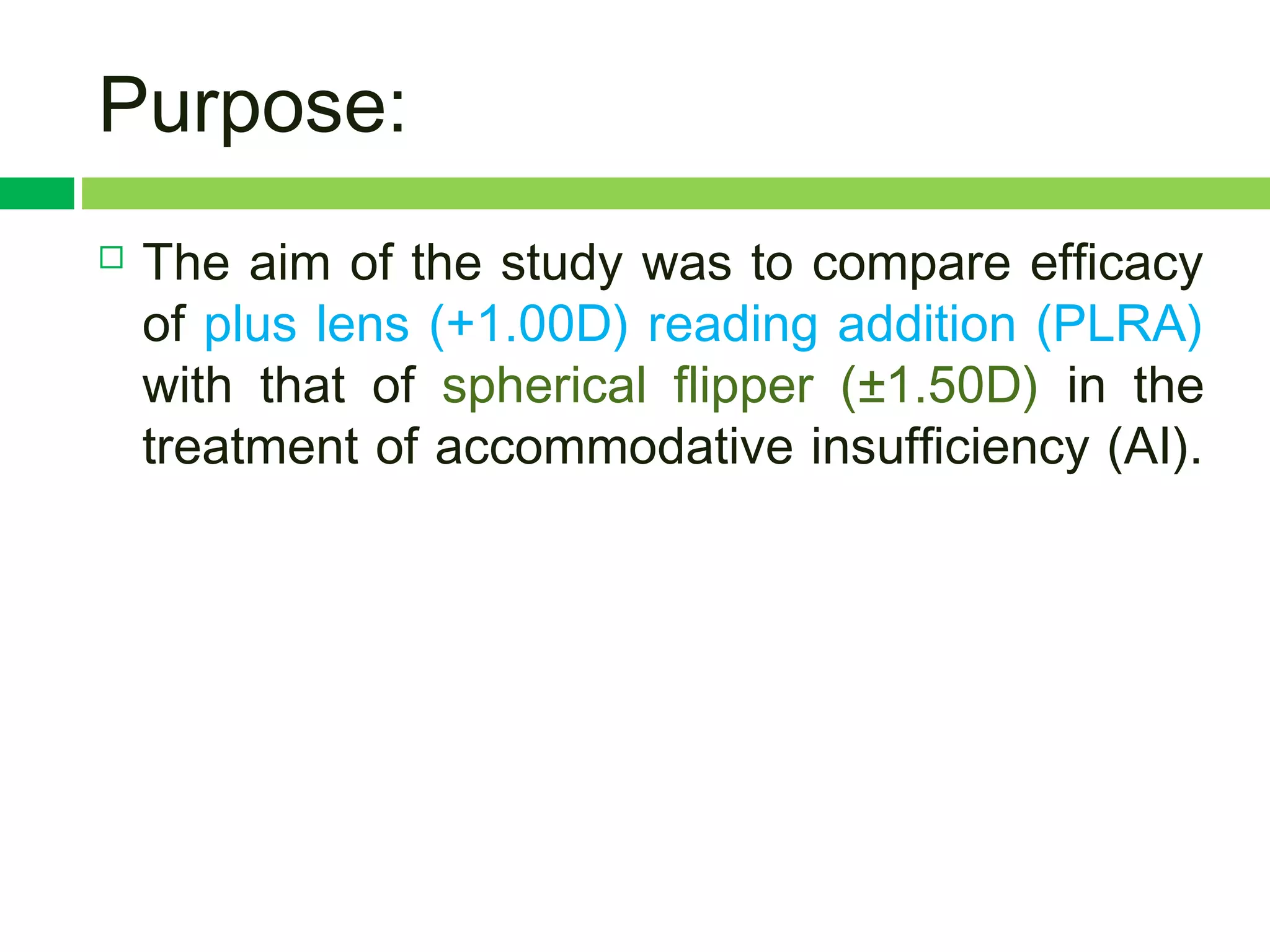 Accommodation insufficiency treatment | PPT